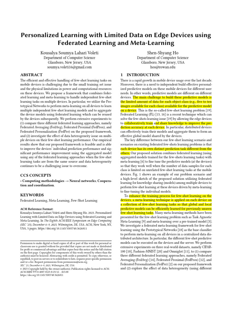 Edgecomm - 2023 - Lahari (5) - ACM - Workshop | PDF | Learning | Systems Theory