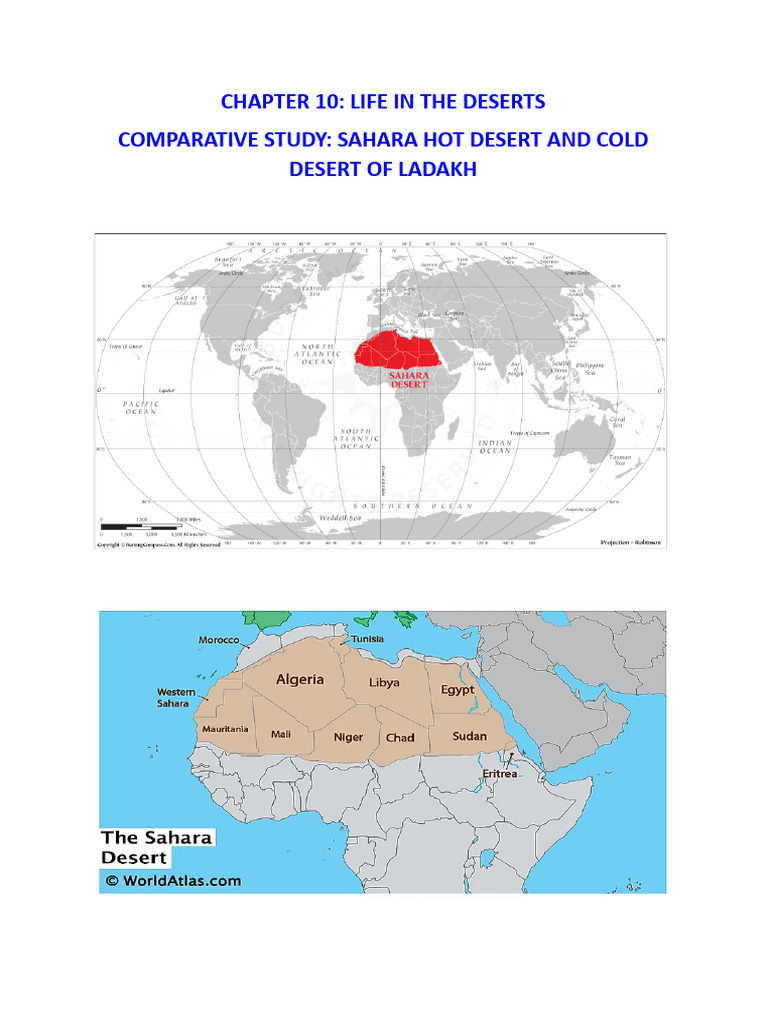 Desert Life: Sahara vs. Ladakh | PDF | Desert | Sahara