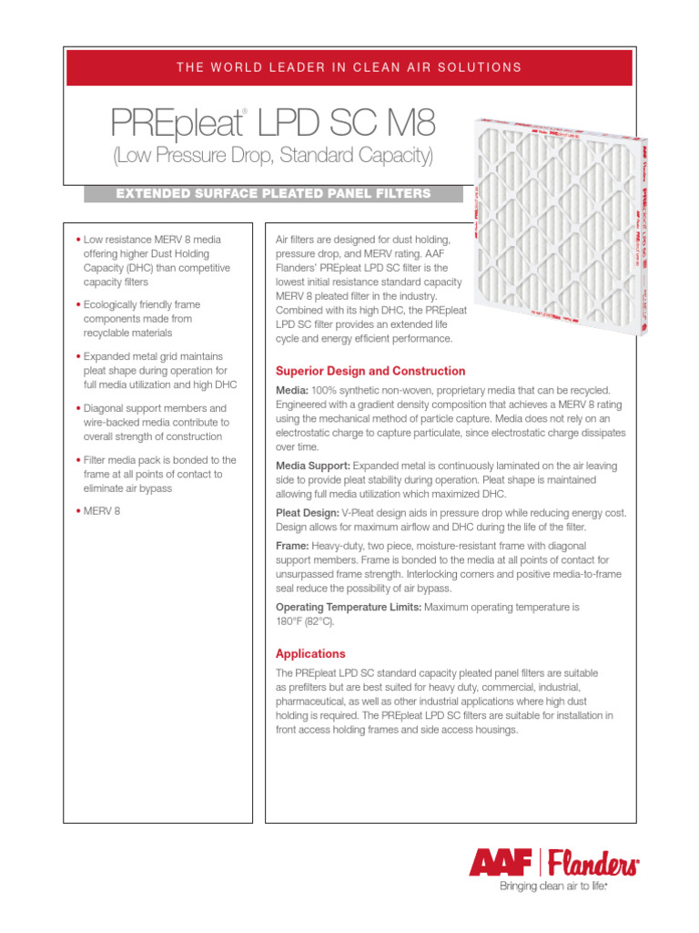 Filtro Flanders MERV-08 | PDF | Electrostatics | Physical Sciences