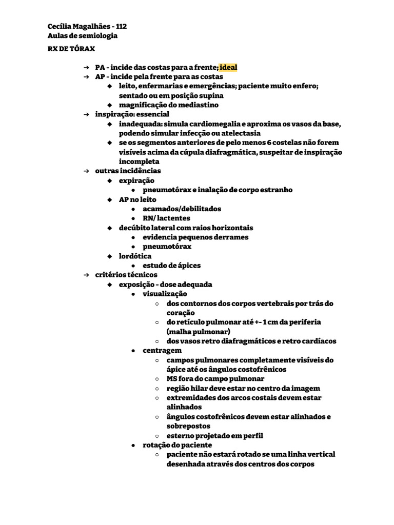 RX de Tórax | PDF | Coração | Pulmão