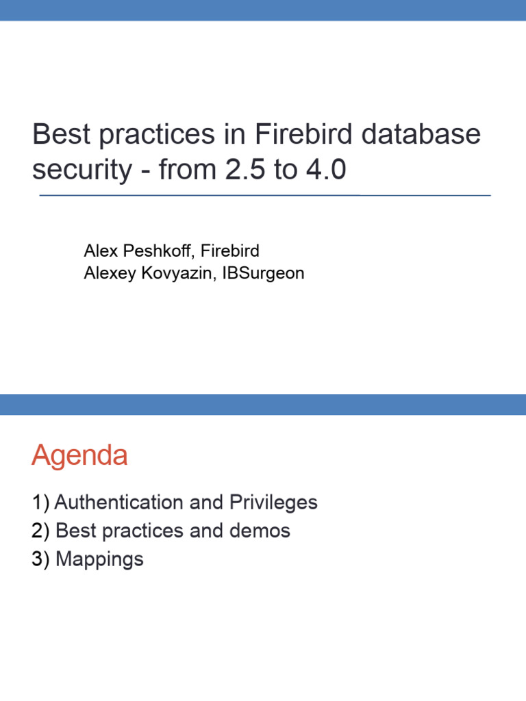 Firebird 4.0 - BestPracticesSecurity | PDF | Password | Databases