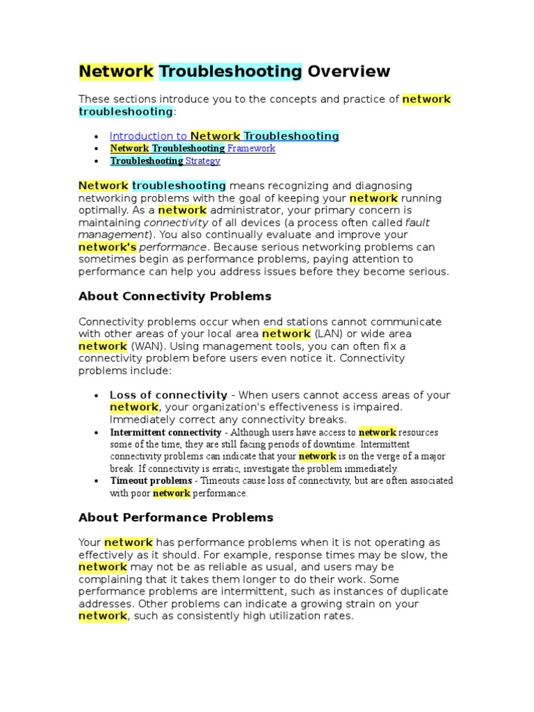 Network Troubleshooting Overview | PDF | Osi Model | Computer Network
