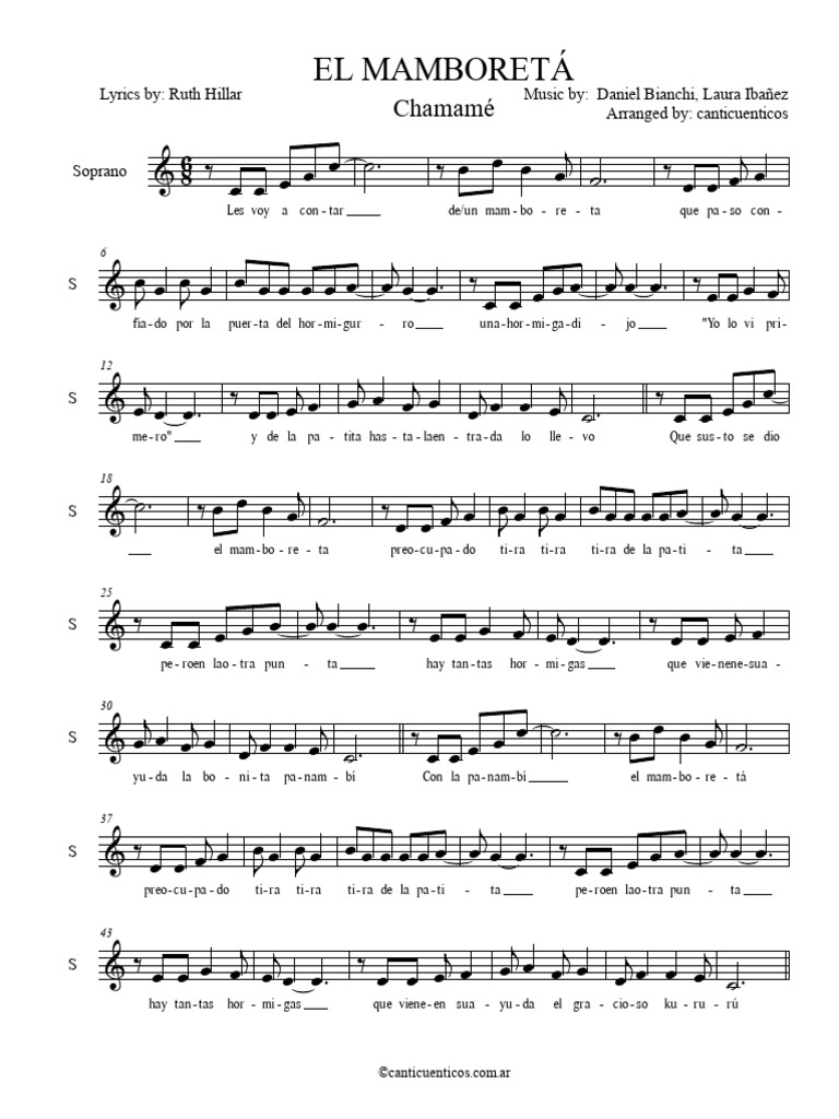 El Mamboretá: Canción Infantil | PDF