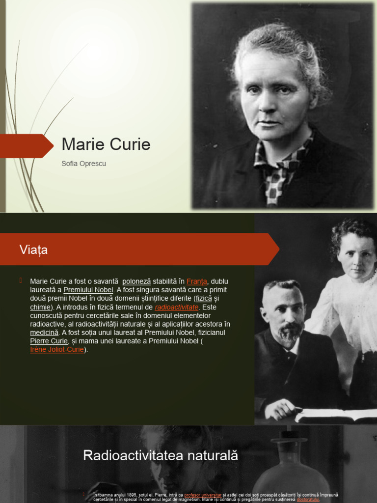 Marie Curie Prezentare | PDF