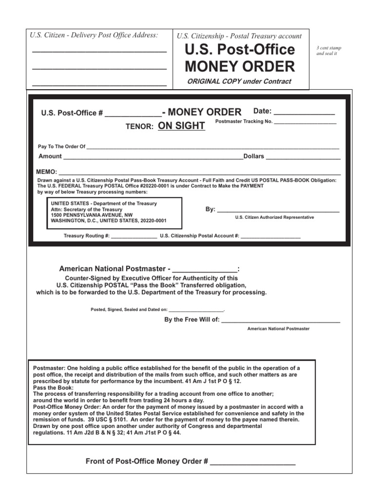 How to Complete a USPS Money Order | PDF | Money Order | United States ...