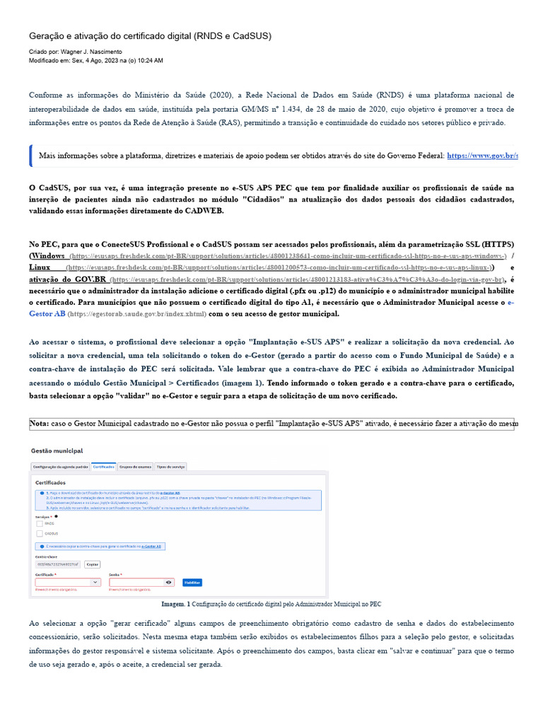 Certificado Digital e ConecteSUS | PDF | Linux | Certificado de chave ...