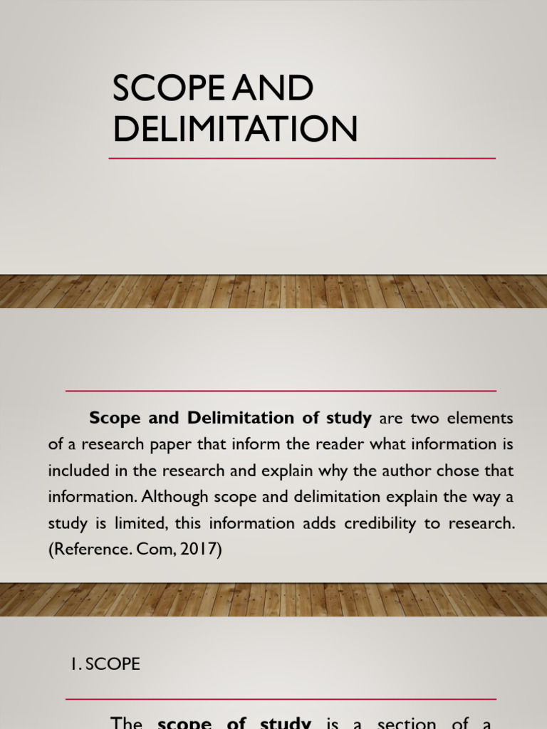 Scope and Delimitation | PDF | Survey Methodology | Methodology