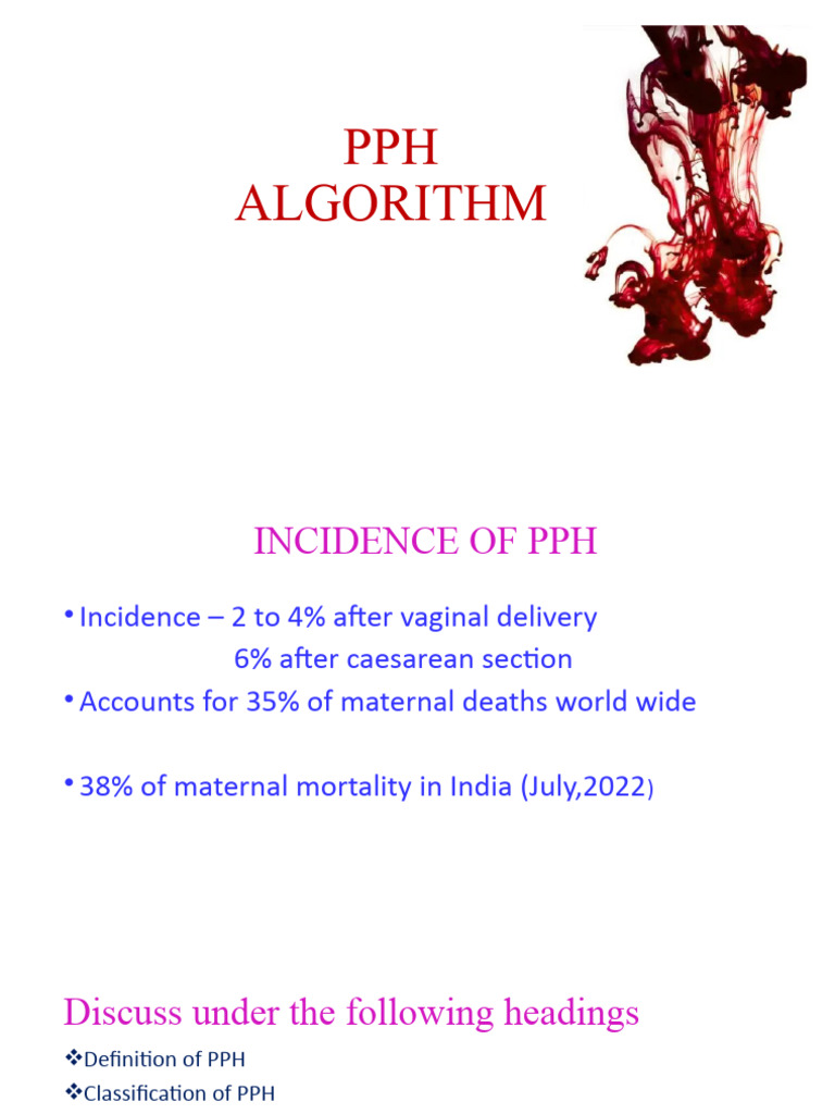 PPH Algorithm | PDF | Childbirth | Uterus