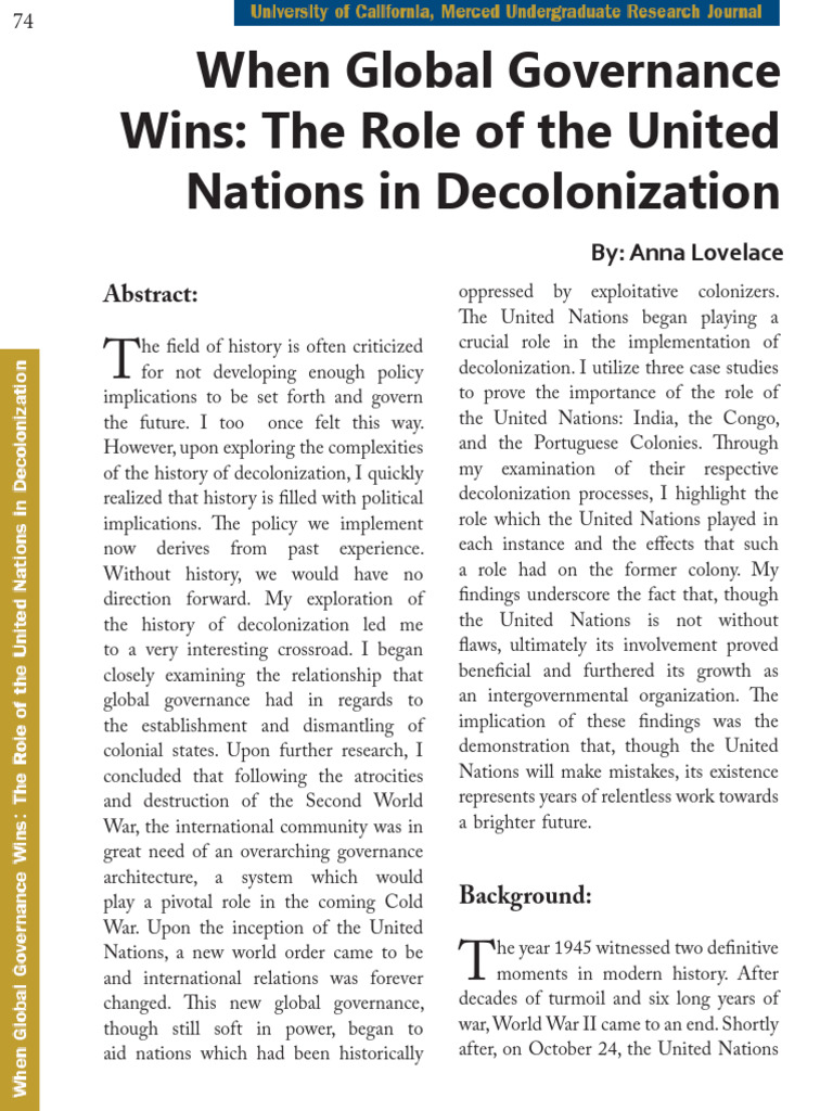 When Global Governance Wins- The Role of the United Nations in ...