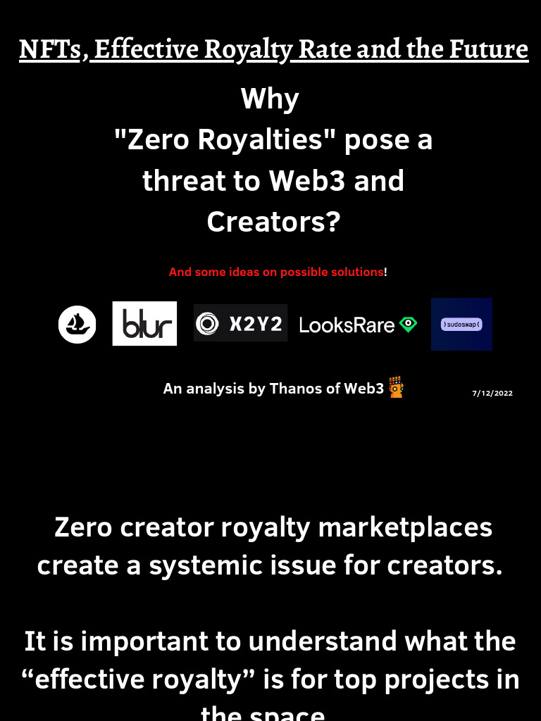 Effective Royalty Rate and NFTs Analysis - ThanosofWeb3 | PDF | Royalty ...