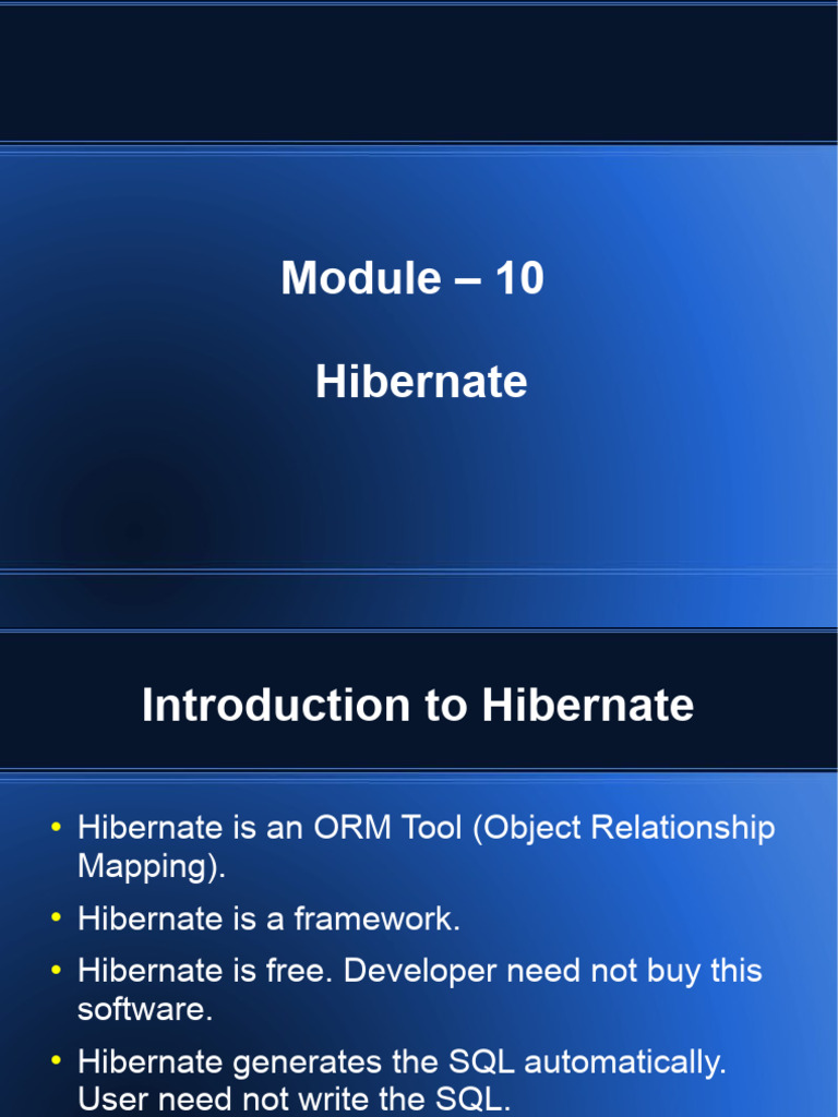 Module - 10 - Hibernate | Download Free PDF | Inheritance (Object Oriented Programming) | Databases