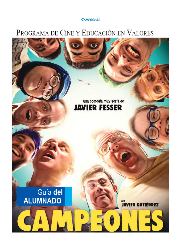 Dosier para trabajar en valores la película Campeones Guía Profesorado ...
