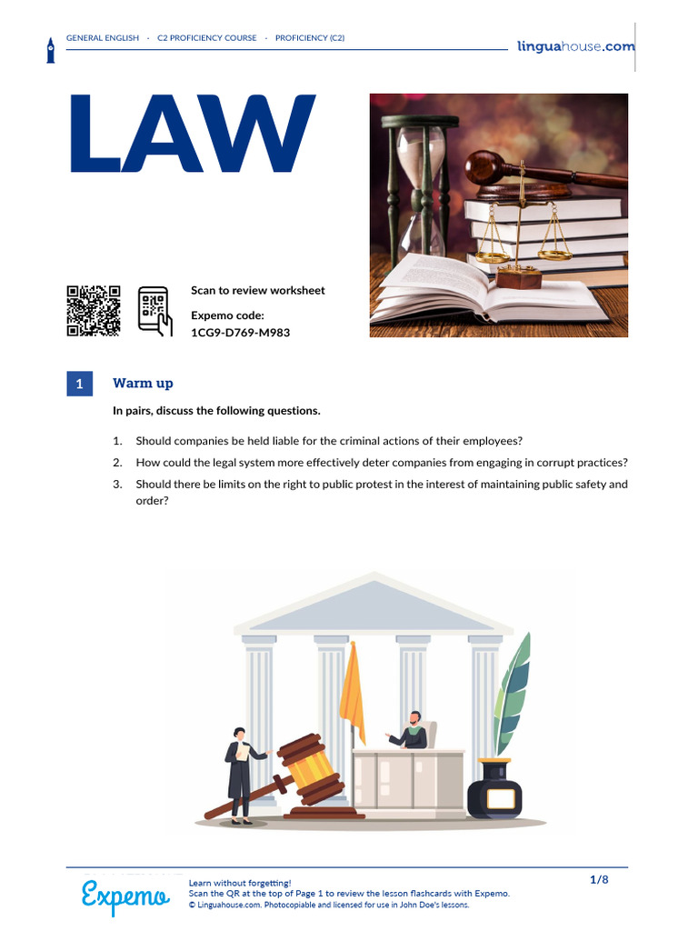 C2 Proficiency Law Course Overview | PDF | Damages | Employment