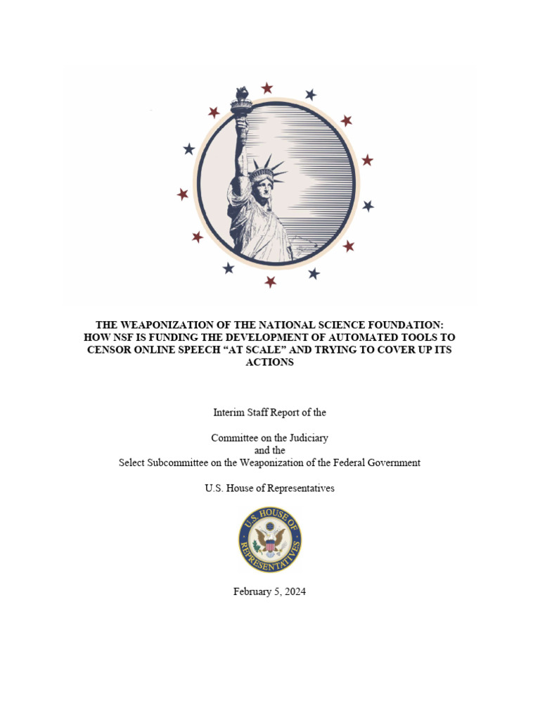 NSF Staff Report | PDF | Censorship | Artificial Intelligence