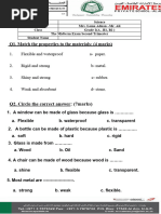 Grade 1 Science Revision Materials and Their Properties | PDF