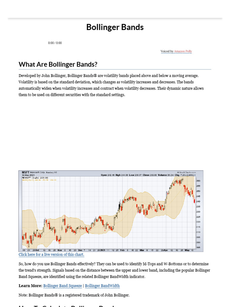 Bollinger Bands (ChartSchool) | PDF | Moving Average | Technical Analysis Bollinger Bands (ChartSchool) | PDF | Moving Average | Technical Analysis