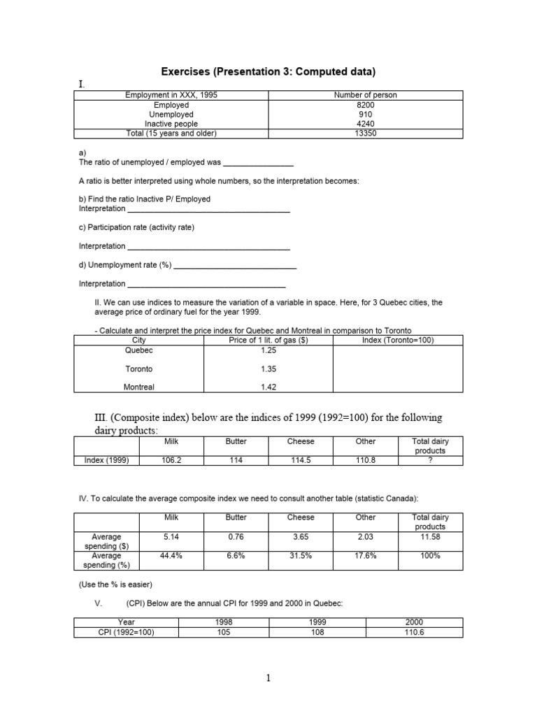 Exercise1-Computed DATA | PDF | Consumer Price Index | Index (Economics)