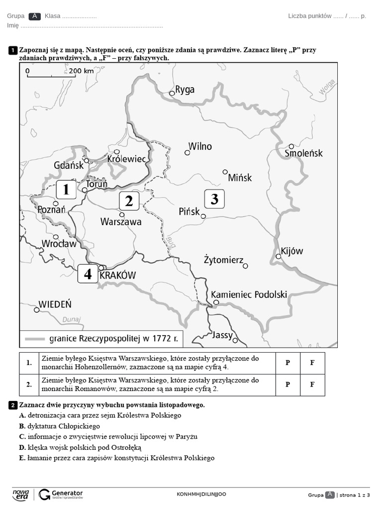 Rozdzia II. Test 2 Test Bez Widocznej Punktacji | PDF