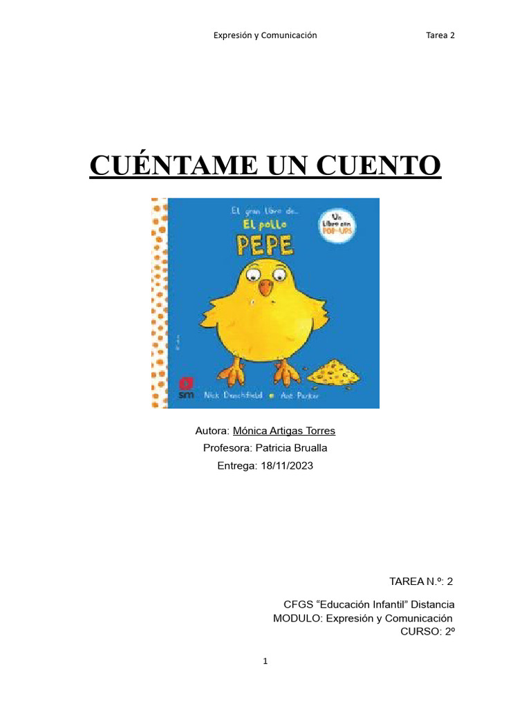 Análisis del cuento "El Pollo Pepe" | PDF