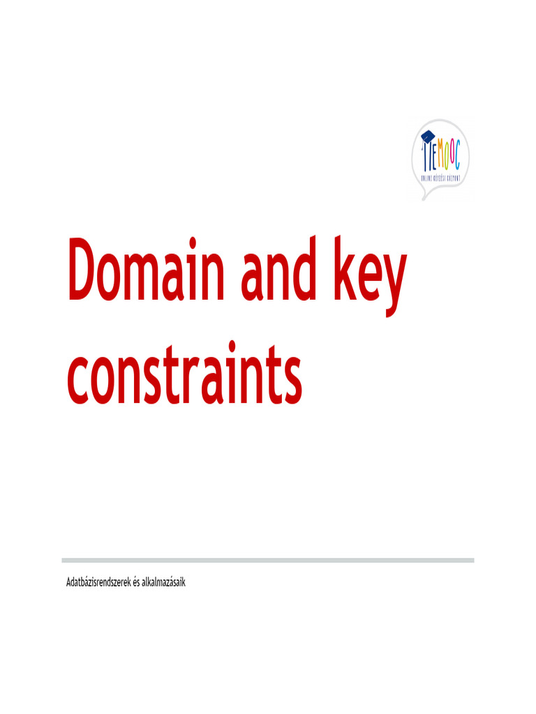 Domain and Key Constraints - 56 | PDF | Mathematical Logic | Mathematics