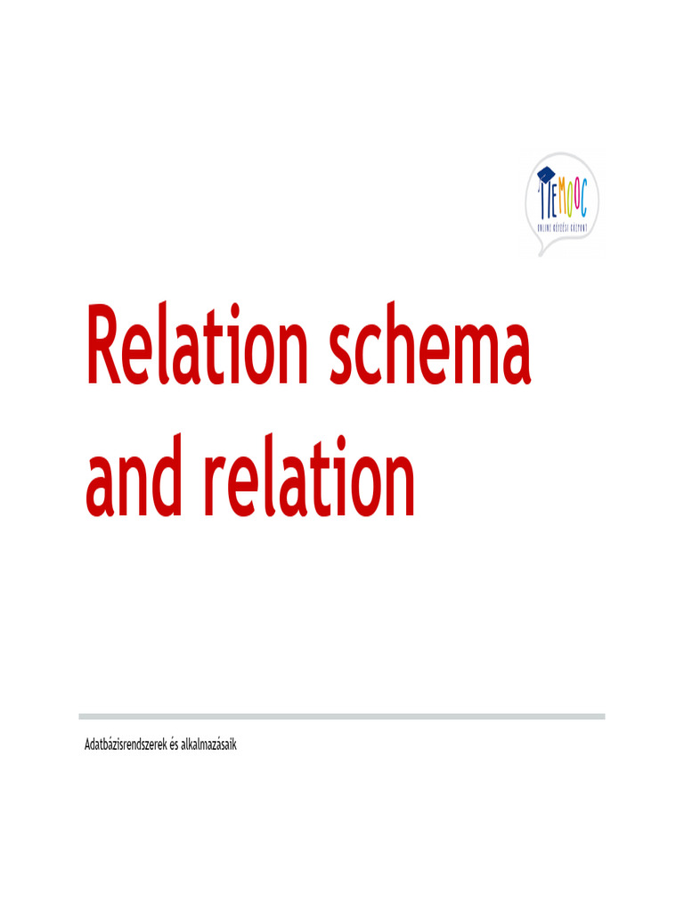 Relation Schema and Relation - 54 | PDF | Applied Mathematics | Mathematical Concepts