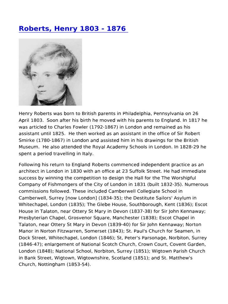 Roberts Henry 1803 1876 | PDF