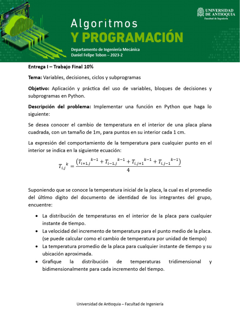 Entrega I | PDF | Temperatura | Python (lenguaje de programación)