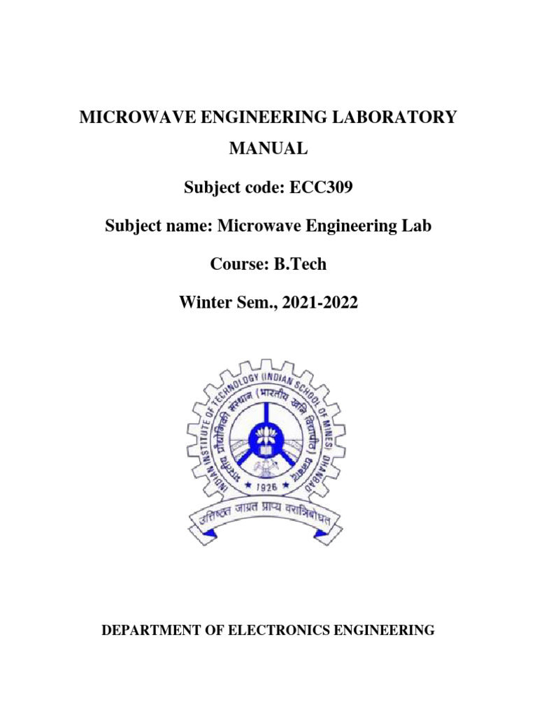 ECC309 Microwave Engineering Lab | PDF | Diode | Microwave