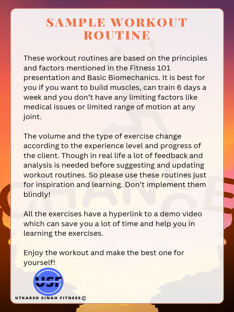 65884a2a7a299 SampleWorkoutPlan | PDF