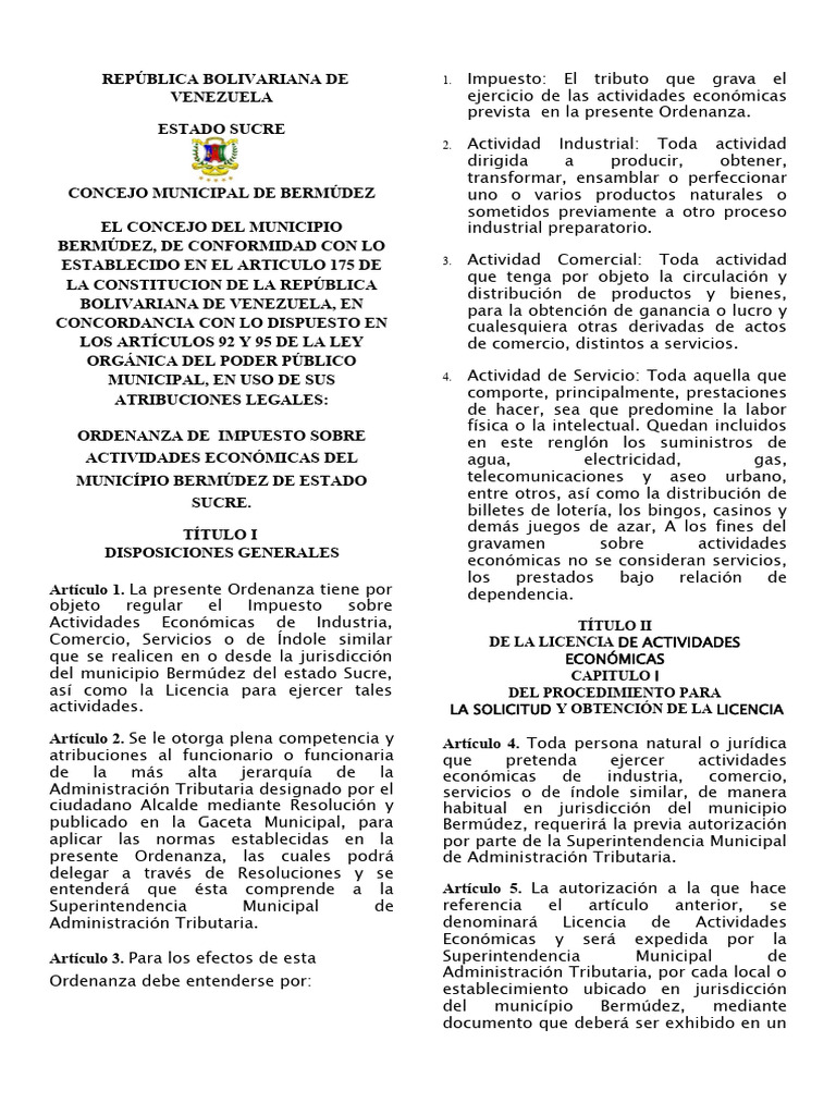 Ordenanza Actividades Economicas 2023 | PDF | Impuestos | Propiedad