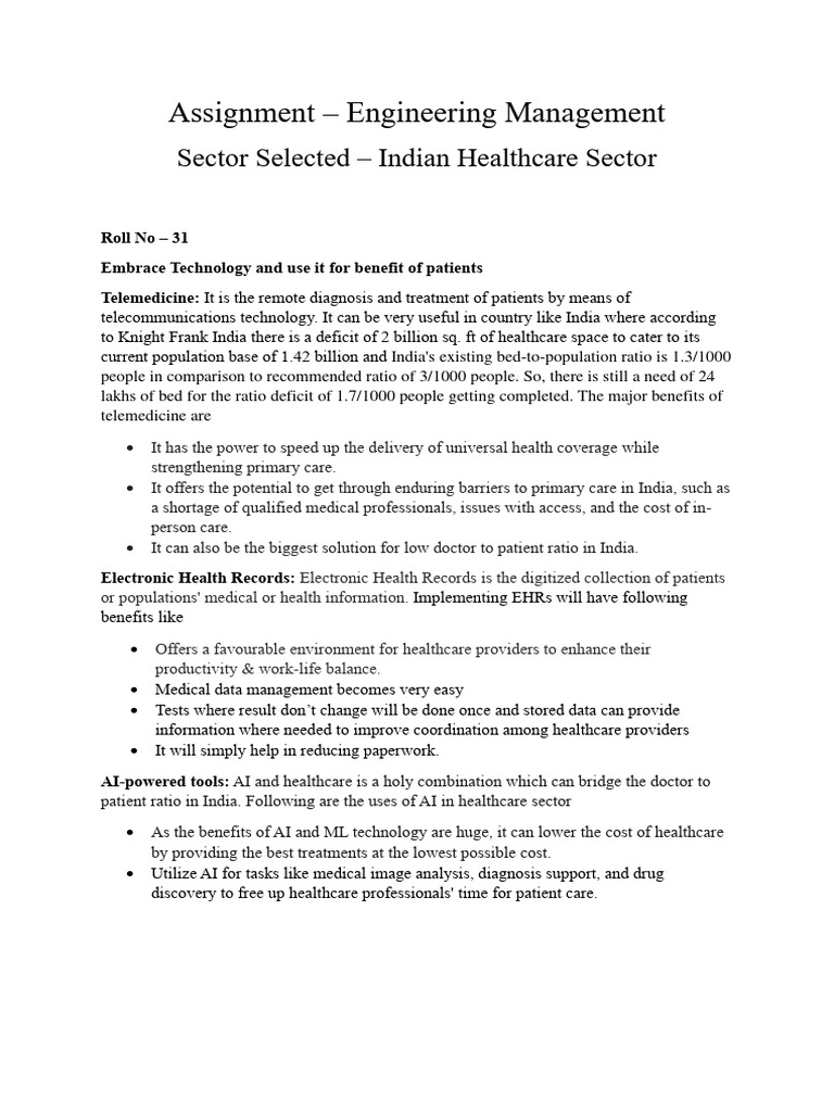 Assignment 1 | PDF | Health Care | Electronic Health Record