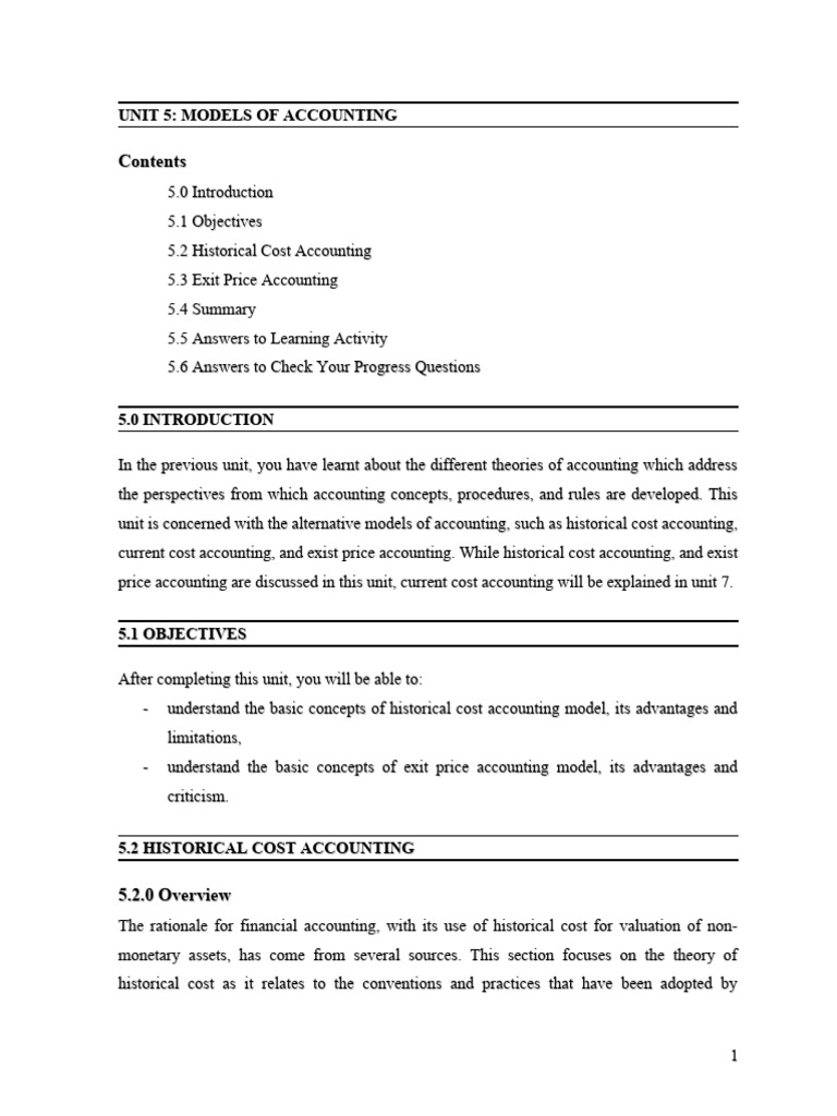 Unit 5 | PDF | Historical Cost | Valuation (Finance) Unit 5 | PDF | Historical Cost | Valuation (Finance)