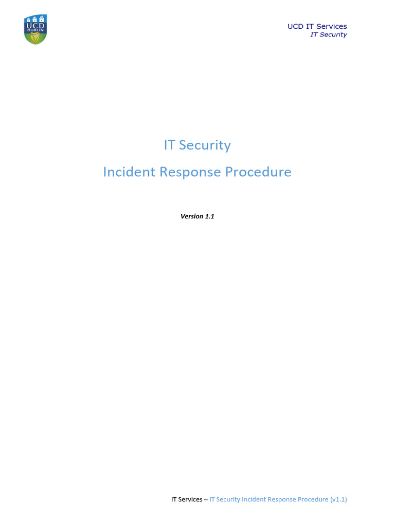 IT Security Incident Response Procedure | PDF | Security | Computer ...