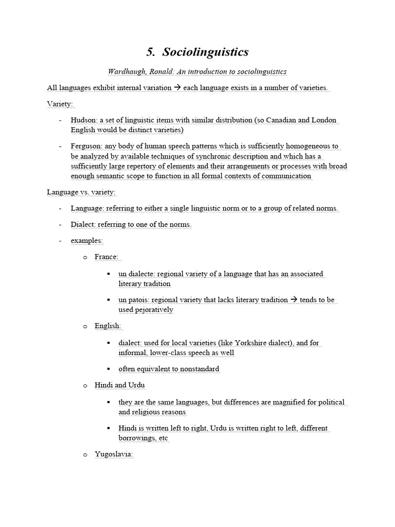 05 - Sociolinguistics | PDF | Dialect | English Language