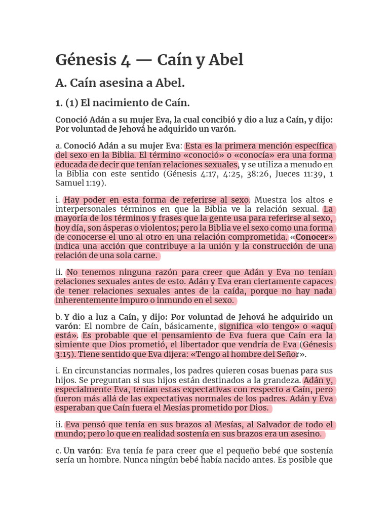 Génesis 4 - Caín y Abel | PDF | Adán y Eva | Víspera