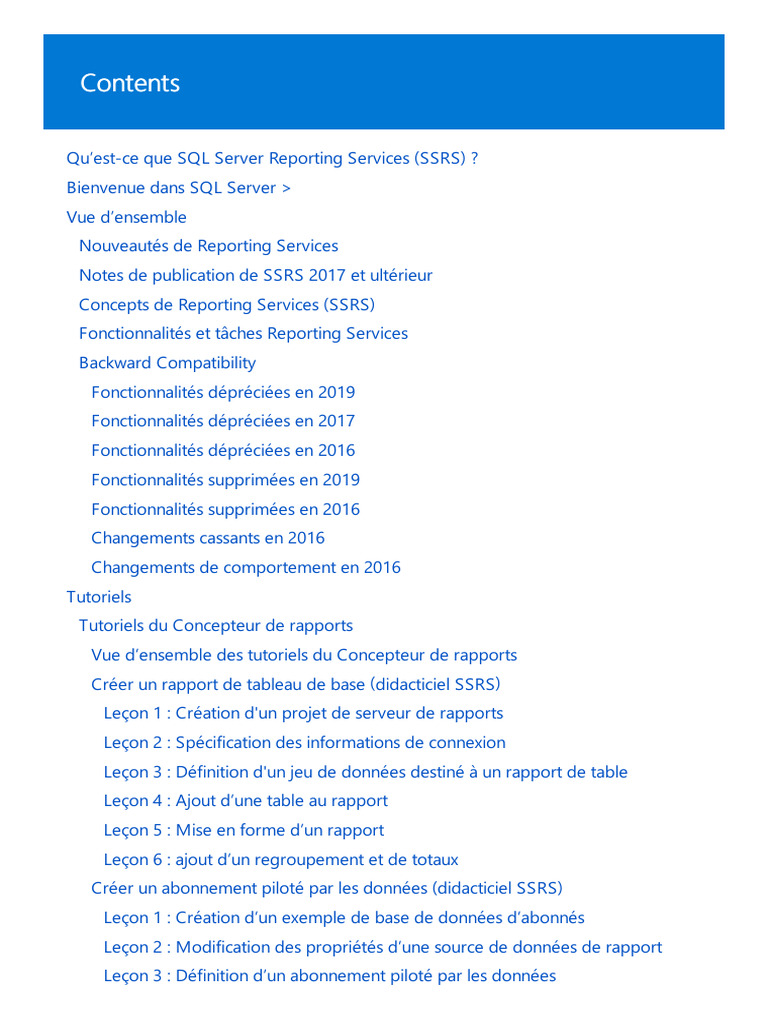Guide complet sur SQL Server Reporting Services | PDF | Microsoft SQL ...