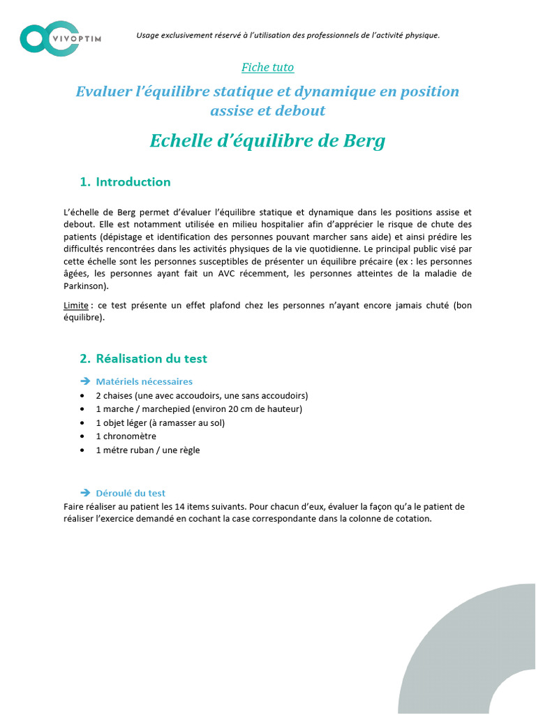 Echelle de Berg | PDF