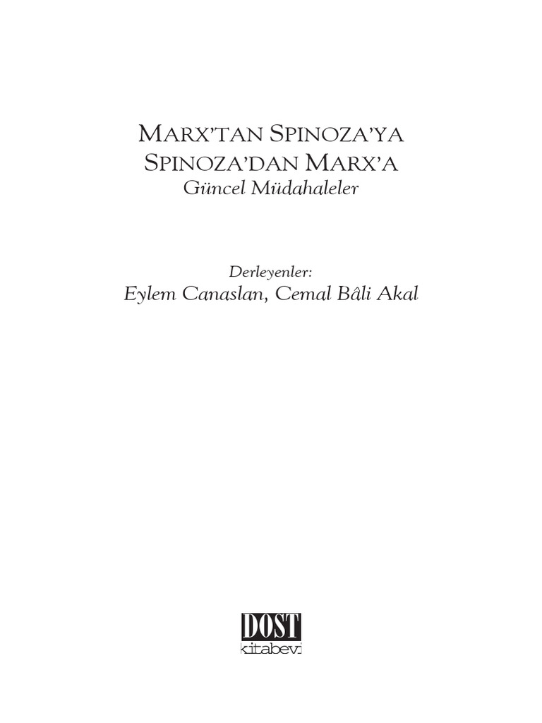 Spinoza Ve Marx Bir Karsilasma | PDF