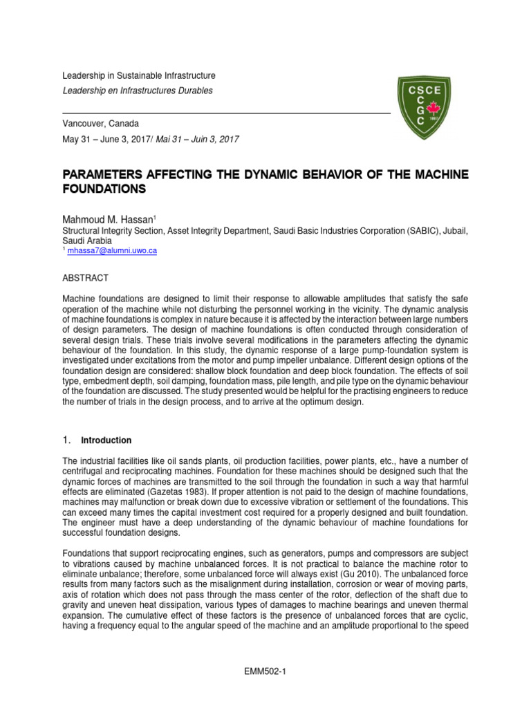Dynamic Analysis of Machine Foundations | PDF | Deep Foundation ...