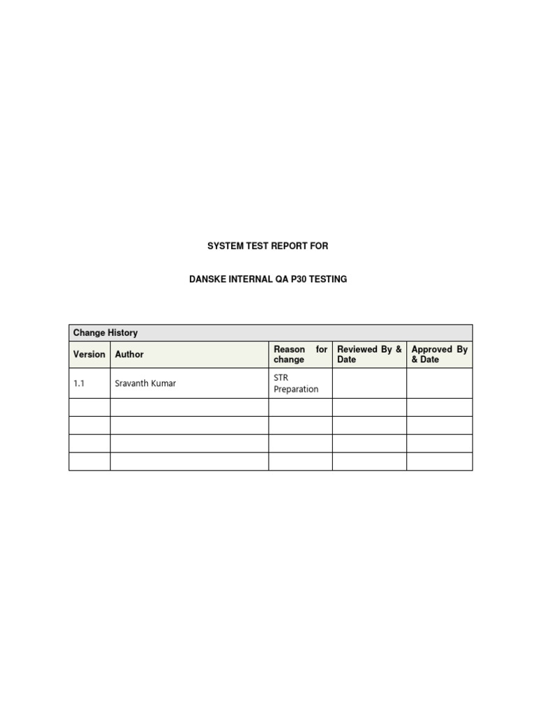 Danske Internal QA STR P30 Testing | PDF | Information Technology ...