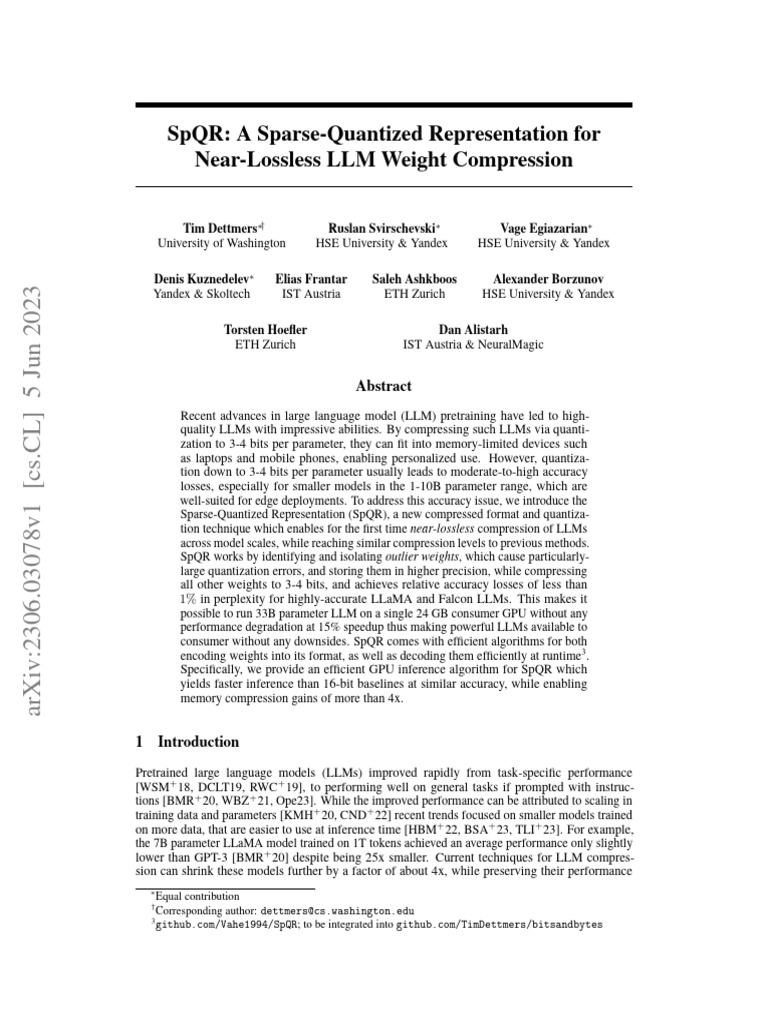 LLM Paper | PDF | Data Compression | Outlier
