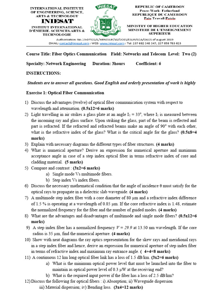 Fiber Optics Communication Course Overview | PDF | Optical Fiber | Optics