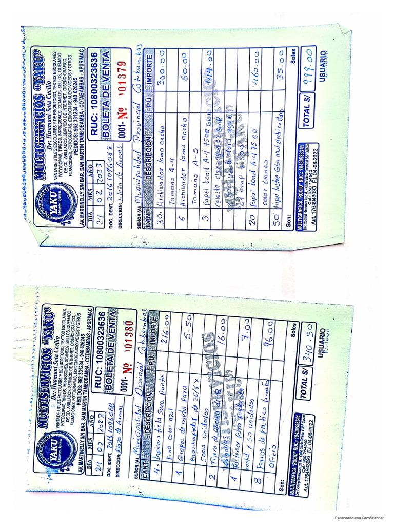 CP 541 - 549 Factura y Guía, Reque | PDF