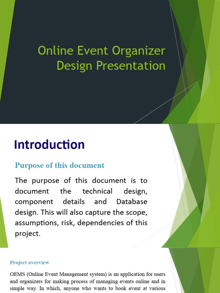 Online Event Organizer Design Presentation | PDF | Databases | User (Computing)