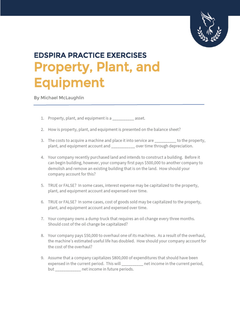Lesson 10 Exercises Formatted | PDF | Depreciation | Book Value