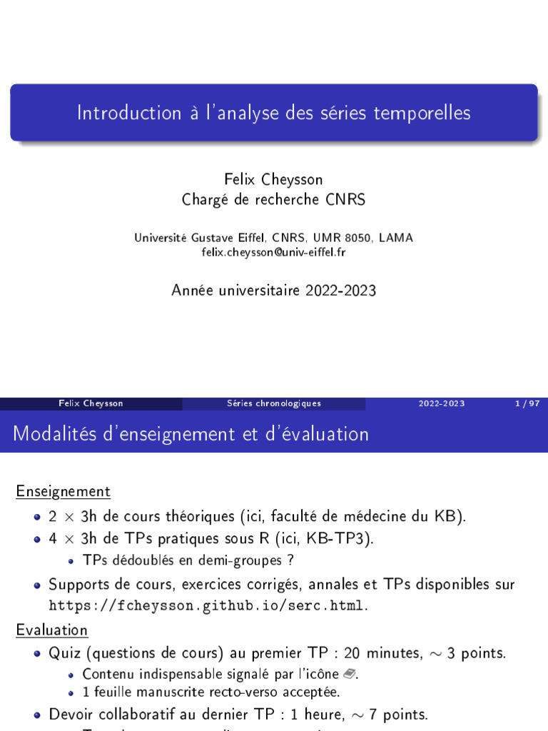 Introduction à l'analyse des séries temporelles | PDF | Séries chronologiques | Loi normale