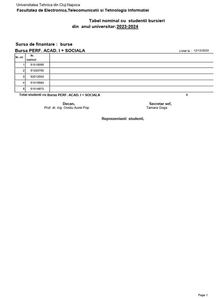 Burse Sociale 2023-2024 | PDF