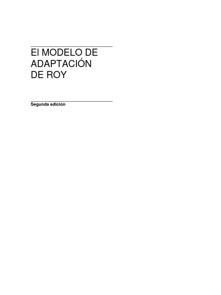 The Roy Adaptation Model Españoldoc | PDF | Enfermería | Conocimiento