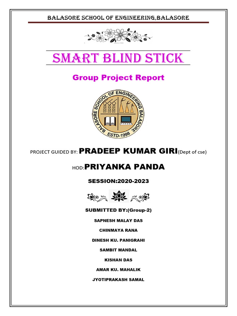 Smart Blind Stick Project Pdf Arduino Microcontroller