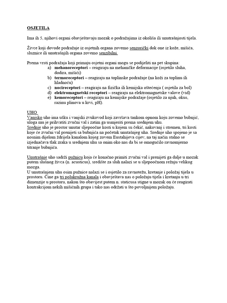 Osjetila | PDF